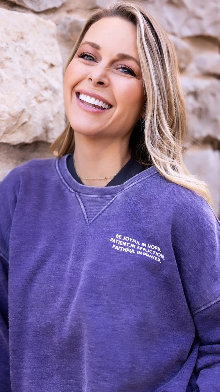 Romans 12:12 hi-low crew - Grape – Arise With Amber